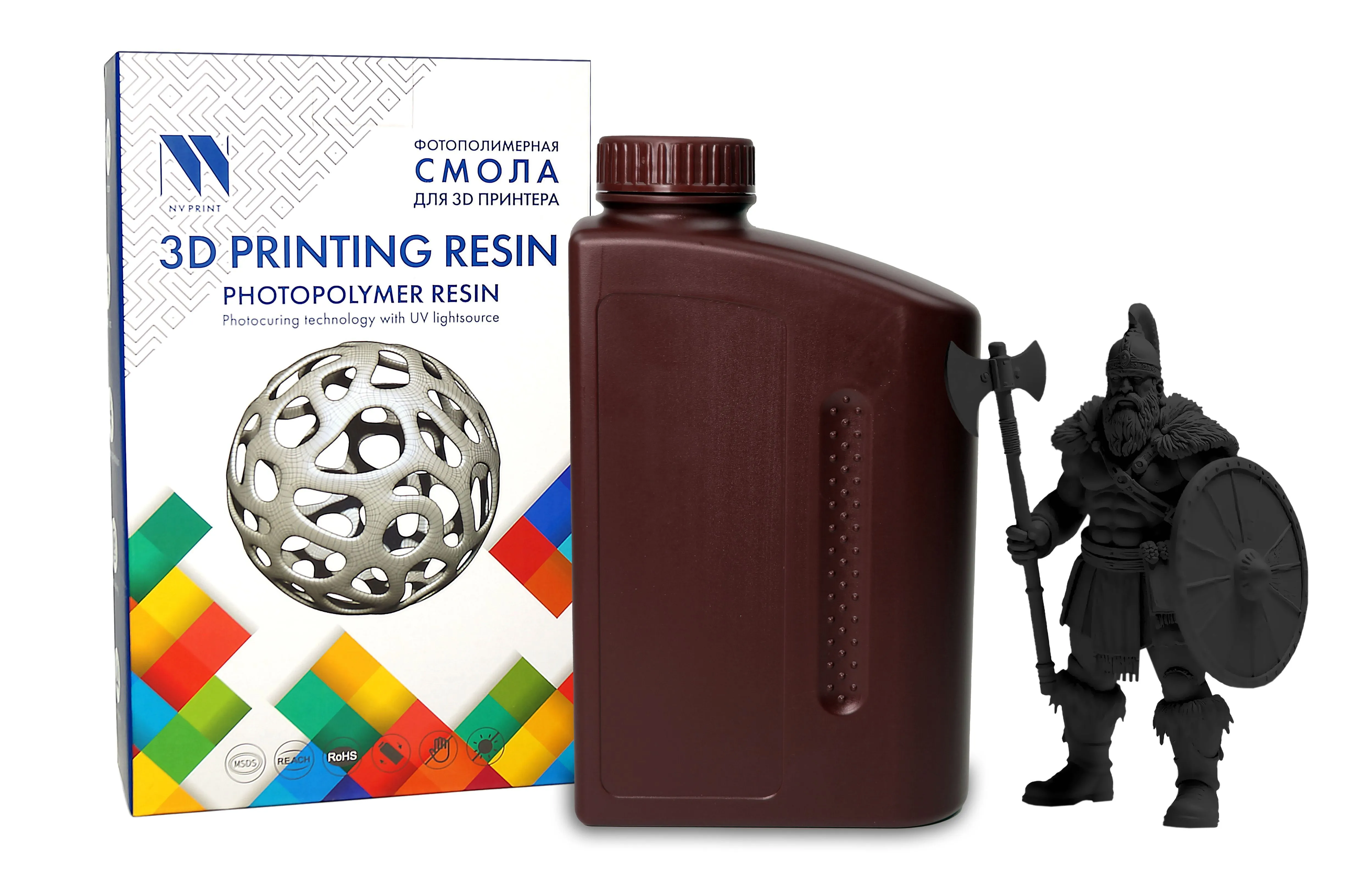 Фотополимерная смола NV Print Plant Based Resin черный, 1 кг (арт. NV ...